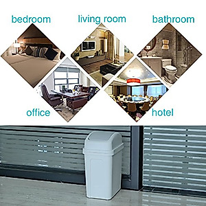 Teyyvn 7 Liter / 1.8 Gallon Plastic Trash Can, Small Garbage Can with Swing Lid (Slightly Grey)