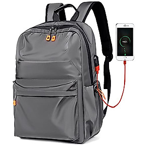 Lightweight Casual Laptop Backpack for Men and Women, MCWTH Sport Backpacks Travel College School Bookbag (Grey)