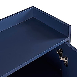 47" Buffet Sideboard Cabinets with Gold Metal Base, 4 Unobtrusive Doorknob, Elegant Freestanding Storage Cabinet, Large Storage Space Kitchen Console Table for Dining Living Room, Entryway, Navy Blue