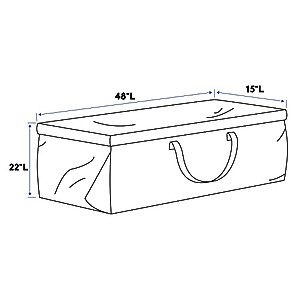 SELUGOVE Outdoor Cushions Storage Bag for Patio Furniture Storage Cushion Christmas Tree Bag Waterproof (48" W x 15" D x 22" H) with Zipper and Handle
