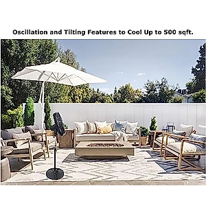 Optimus 18" Outdoor Oscillating Stand Misting Fan, Black