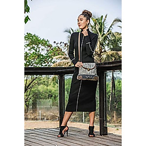 Myra Bag Cranky Upcycled Canvas & Leather Shoulder Bag S-1460