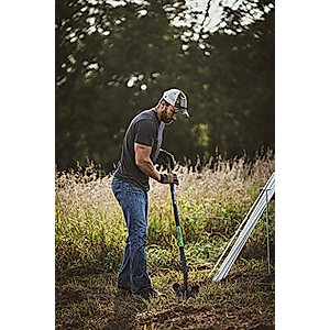 Hooyman Digging Shovel with Heavy Duty Carbon Steel Head Construction, Ergonomic No-Slip H-Grip, Oversized Steps, and Serrated Blades for Gardening, Land Management, Yard Work, Farming and Outdoors