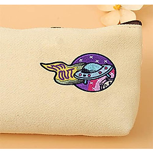 I’m Out UFO Patch Applique Cartoon UFO Planet Embroidered Sticker Colorful Iron On/Sew On Patch Badge Clothes Bags Accessories DIY Gift