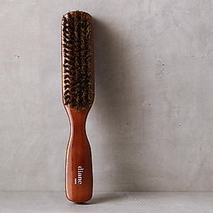 Diane Premium 100% Boar Bristle 5 Row Styling Brush for Men and Barbers, Medium-Firm Bristles for Thick Coarse Hair, Detangling, Smoothing