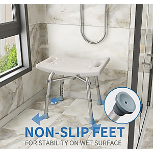 DEZOON Shower Chair for Elderly Shower Seat for Inside Shower Tool-Free Shower Stool Small with 5 Adjustable Heights Bathtub Chairs for Disabled,Seniors