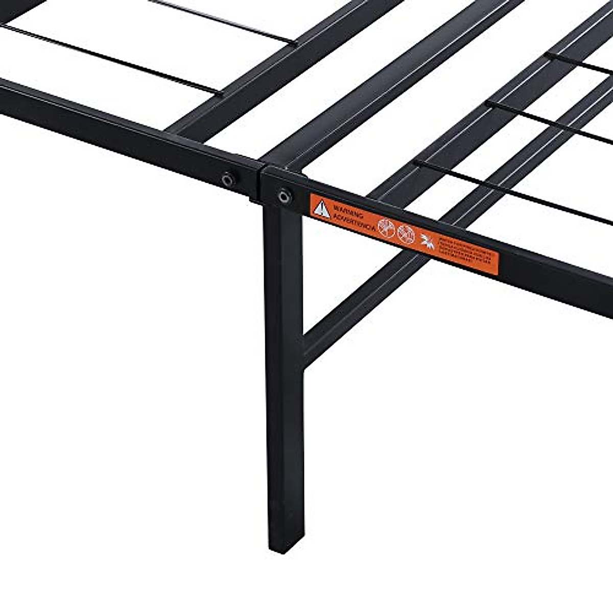Olee Sleep Foldable Metal Platform Bed Frame, 14 Inch Steel Mattress Foundation, Easy Storage, No Box Spring Needed, Black, Twin Size