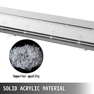 Happybuy Fountain Spillway 23.6x3.2x8.1 Inch, Pool Waterfall Fountain 17 Colors Led, Pool Water Fall Kit with Remote, Pool Spillway Solid Acrylic Pool Waterfall for Garden Pond, Swimming Pool, Square