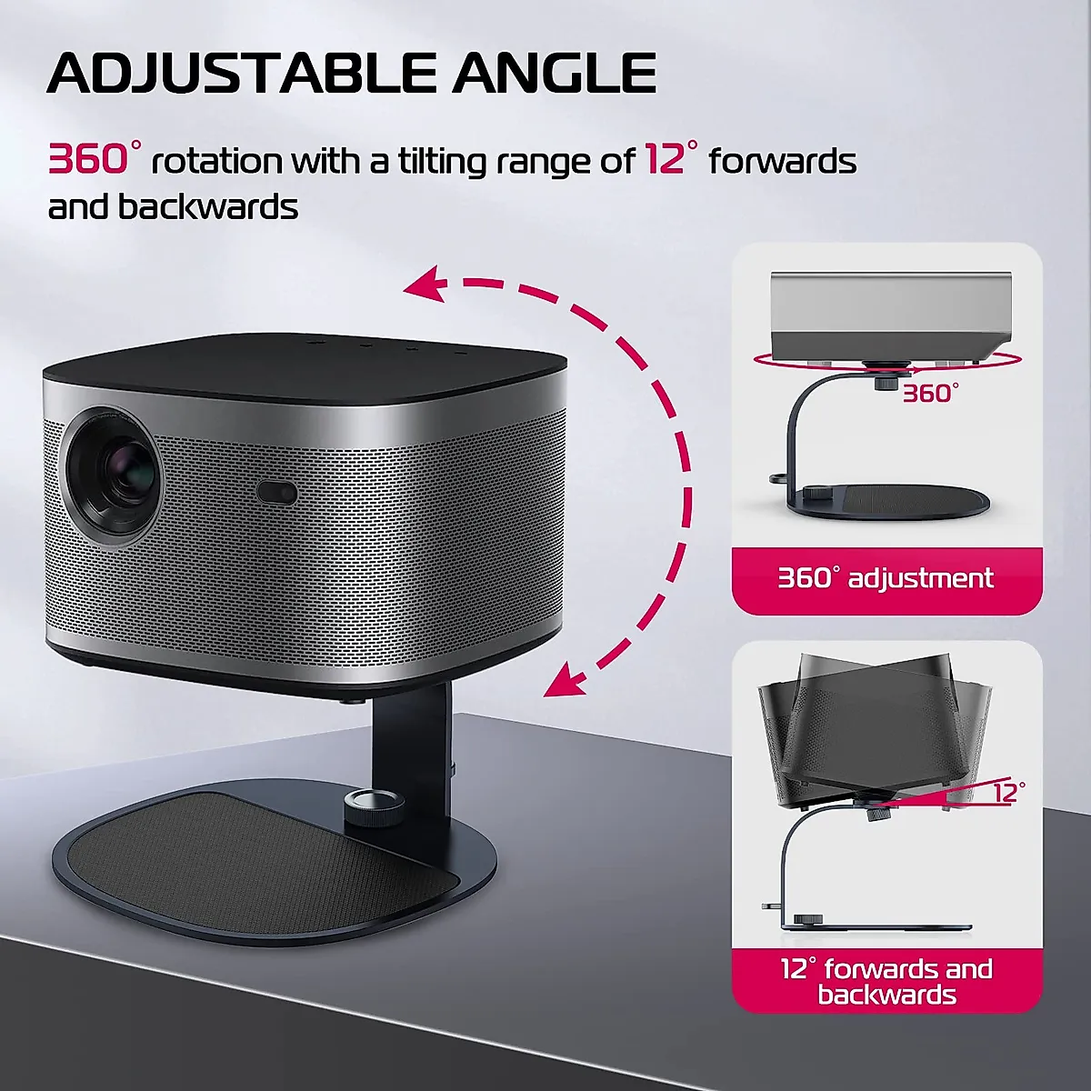 ULANZI LT05 Desktop Projector Stand, Aluminum Mount for Desk with 1/4" Screw, Adjustable Tilt Stand for Anker Nebula, XGIMI, JMGO and More