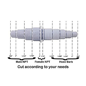 Sealproof Pool Hose Adapter, 30 Configurations, Compatible with Most Pumps, Skimmers, and Filters, White