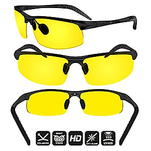 BLUPOND Yellow Glasses for Men/Women - Anti Fog Semi-Polarized Shooting Safety Glasses for Ultimate Eye Protection (black)