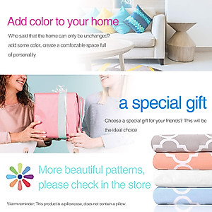 Roses Garden Decorative Throw Pillow Cover Blue Aqua Turquoise Teal Marble Textured Pillow Case Square Cushion Cover Super Soft Brushed Fabric Pillowcase for Home Couch Sofa Bed, 16" x 16"