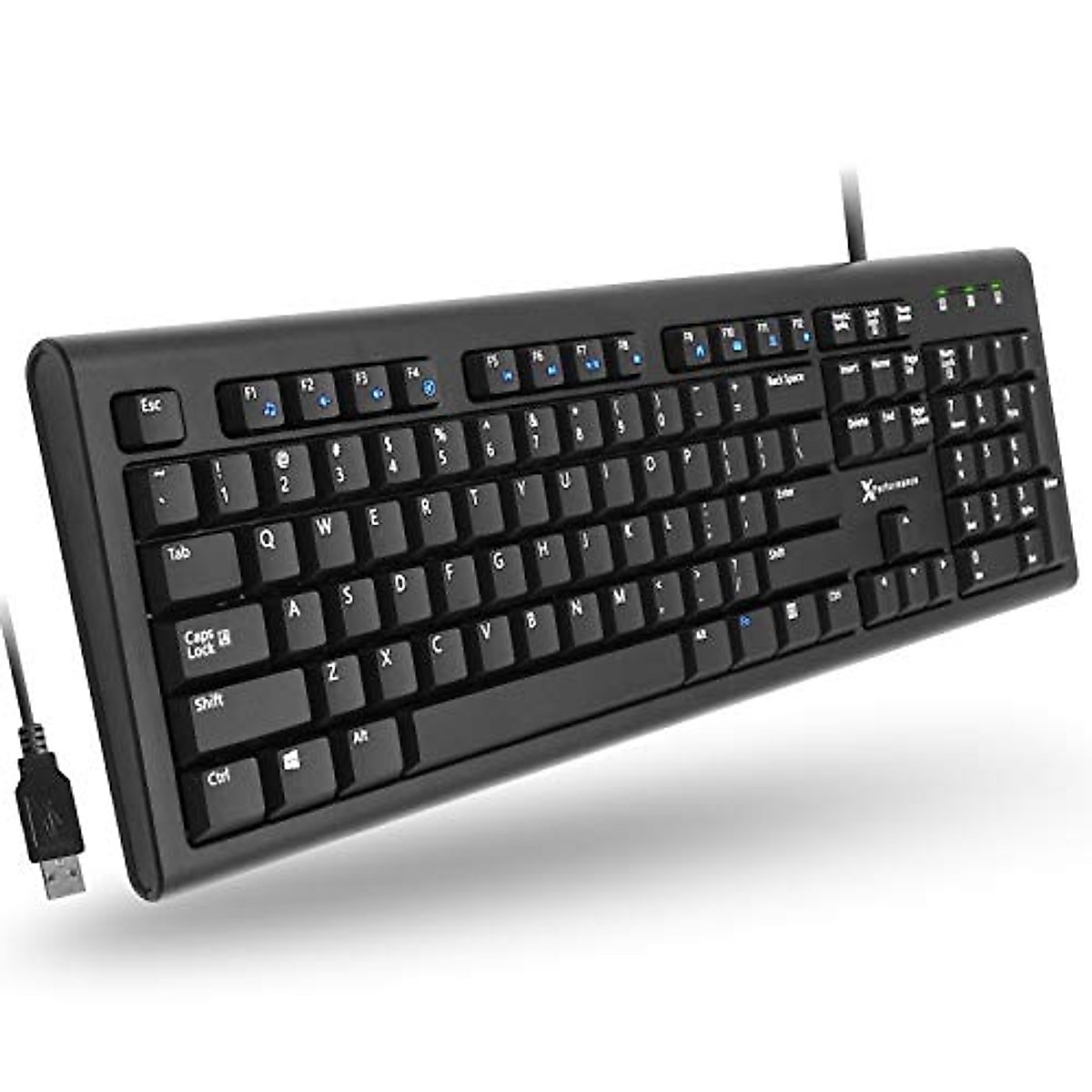 X9 Performance Wired Keyboard - USB Computer Keyboard Wired, Coated with Silver Zinc Zeolite - USB Keyboard for Laptop with 5FT Cable - Wired Computer Keyboard for PC | Chromebook - Perfect for Office
