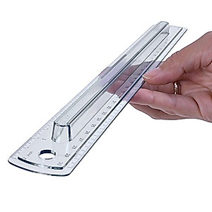 Westcott 00402 Smoke Gray Plastic Ruler with Finger Grip, 12 Inch