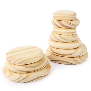 WODI Wooden Logs Stacking Stones 10Pcs Wood Sorting Balancing Rocks Blocks Montessori Educational Toys for Toddler Kids 3 Years Up Developing Skills