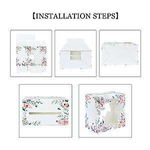 HEIPINIUYE Pink Card Box for Party Floral Gift Card Box Holder Wedding Card Box Money Box Card Box Holder for Wedding Baby Shower Bridal Shower Birthday Party Card Holder Box