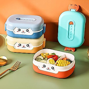 Bento Lunch Box for Kids - Food & Snack Container for Kids & Adults - Dishwasher & Microwave Safe | BPA & PVC Free | Leakproof | loncheras para niños (MIXCOLOR-A)