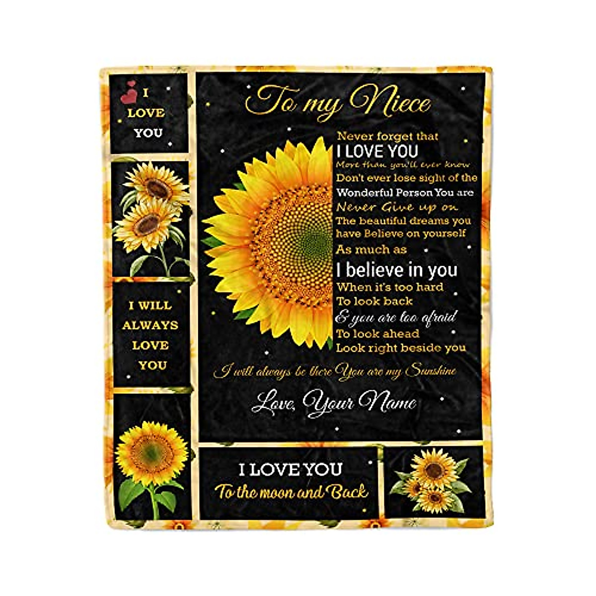 Launchigo Customized to My Niece Blanket Soft & Cozy Sherpa Throw Blanket for Christmas, Birthday & Special Occasions.[Baby Blanket] (to My Niece-from Auntie 01, 30" X 40") Baby Blanket.