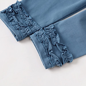 Baby Girl Clothes Toddler Girl Cute Outfits Long Sleeve Ruffle Shirt Solid Pants Little Baby Girl Fall Winter Clothes 12-18 Months