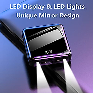 The perseids 10000mAh Portable Power Bank Built in Cables Portable Charger 22.5W 3A Fast Charging Battery Pack with LED Digital Display Compatible with iPhone, Samsung Galaxy, Tablet and More