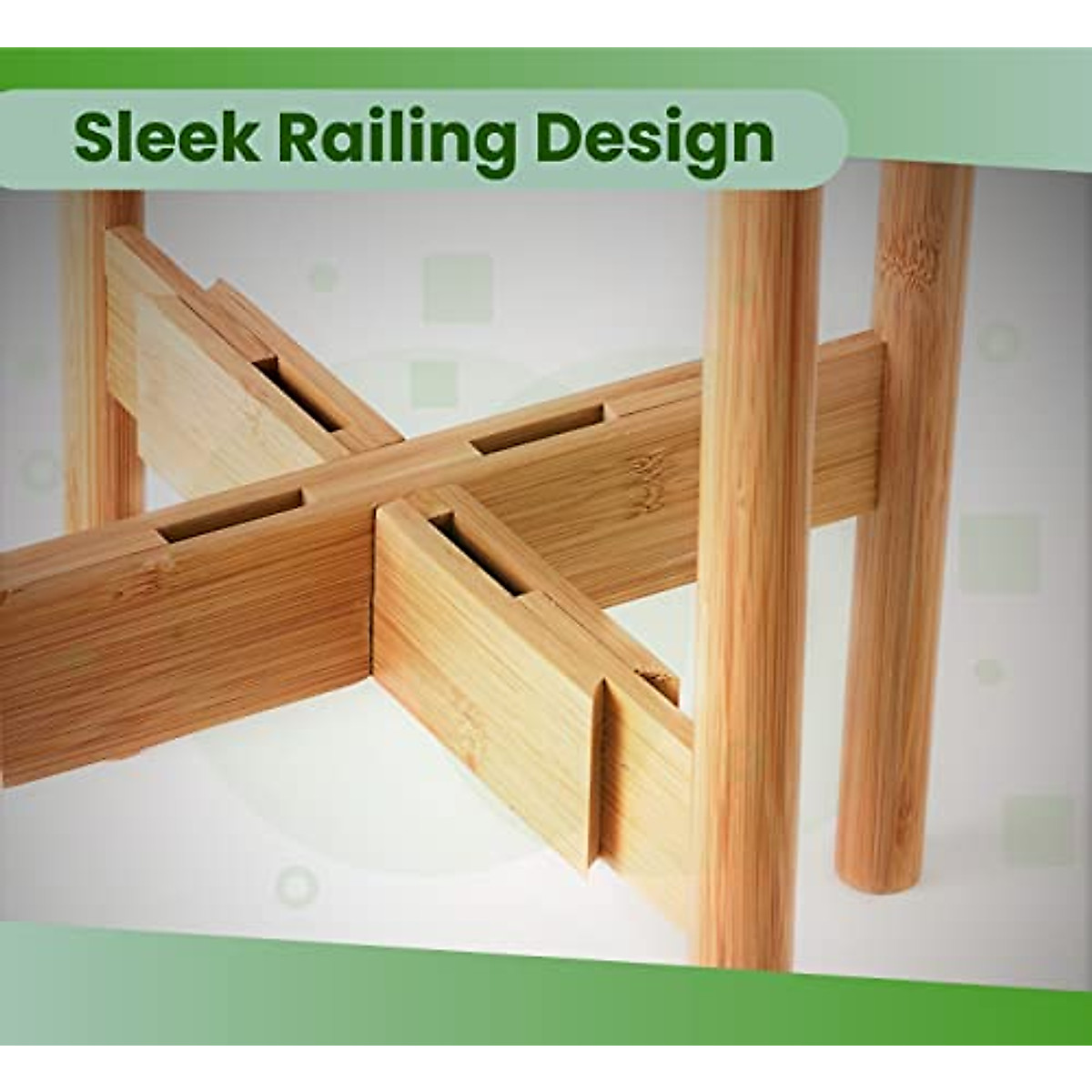 ZPirates Plant Stand Indoor - Bamboo Wood, Full Adjustable, Holds 8 10 and 12 Inch Planter Pots - Holder for Plants and Flowers