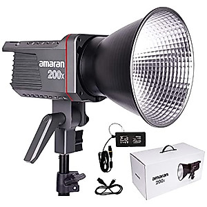 Amaran 200X COB Led Video Light Bi Color 2700K-6500K,250W,51600Lux @1M,CRI≥95,TLCI≥95,App Control,9 Pre-Programmed Lighting Effects,Ultra Silent Fan