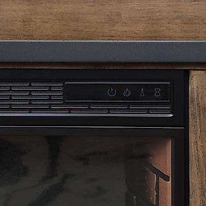 Bridgevine Home Rustic Farmhouse Fireplace TV Stand, 66 Inches, Accommodates TVs up to 80 inches, Fully Assembled, Knotty Alder Solid Wood, Barnwood Finish