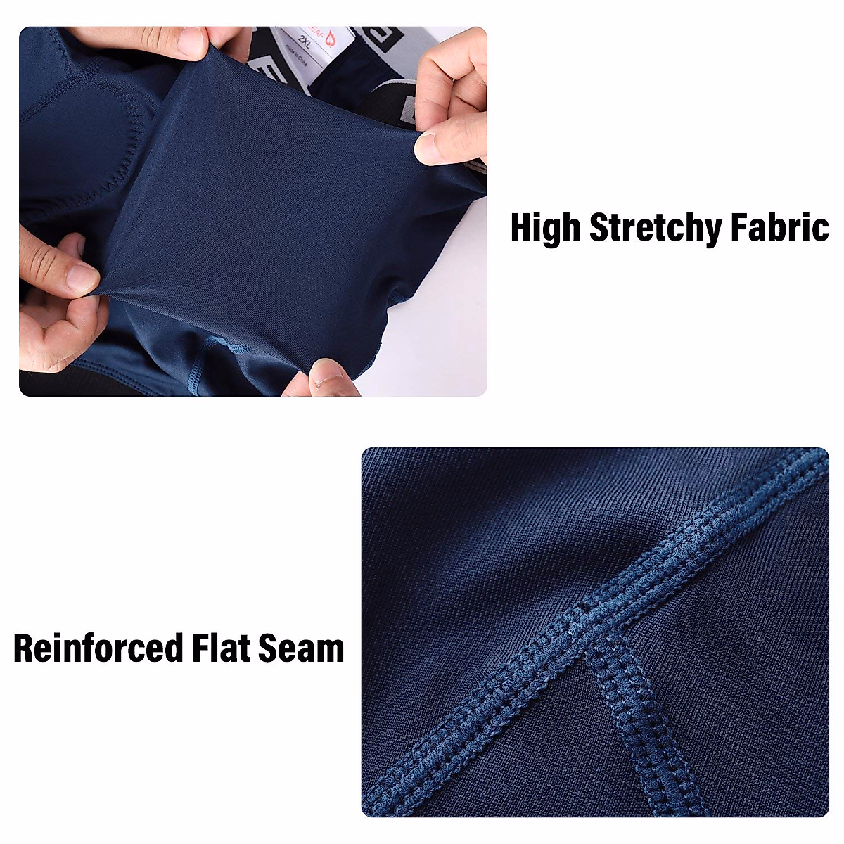 BALEAF Men's Bike Shorts with 4D Padding Cycling Underwear Padded Bicycle MTB Liner Mountain Biking Tights Road Riding Navy Blue L