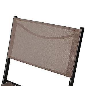 Flash Furniture Brazos Commercial Indoor-Outdoor Folding Chairs, Flex Comfort Backs/Seats, Metal Frames, Portable Lightweight Foldable Design, Set of 2, Brown/Black