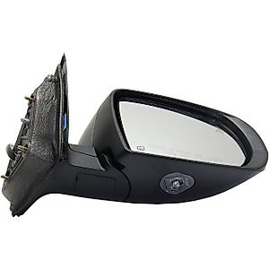 Kool Vue Passenger Side Power Heated Mirror for Jeep Cherokee 2014-2018 Manual Fold With Signal Light, Blind Spot Monitor, Memory & Puddle Lamp; Without Auto-Dimming Paintable