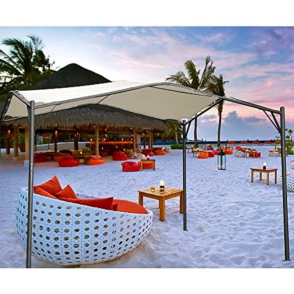 Scelto 12'x12' Outdoor Patio Gazebo Canopy Tent with Stable Iron Frame for Deck Garden Backyard, Beige