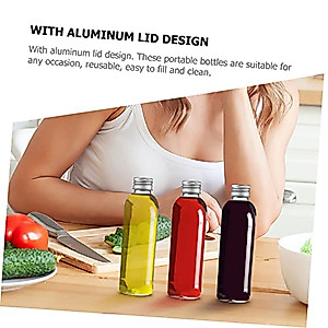 HEALLILY 8pcs Transparent Beverage Bottle Clear Milk with Lids Juice Bottles with Caps Distilled Water Gallons Case/6 Plastic Juice Bottles Drink Container Ordinary Small Empty Bottle