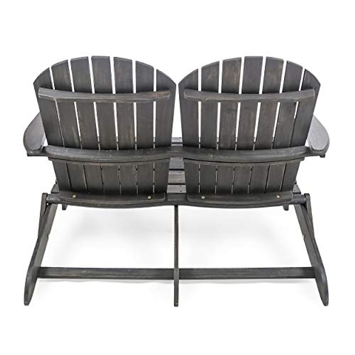 Christopher Knight Home Great Deal Furniture Muriel Outdoor Dark Grey Finish Acacia Wood Adirondack Loveseat