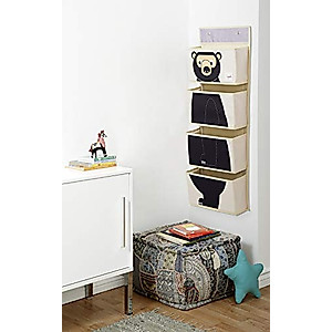 3 Sprouts Over The Door Baby Organizer - Essential Newborn Nursery Storage, Stuffed Animal Holder and Toy Organizer for Room and Closet - Bathroom and Bedroom Storage Solution - Hooks Included, Bear