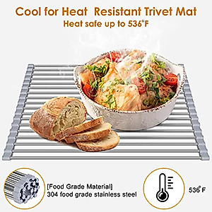 Bekhic Dish Drying Rack,Over The Sink Multipurpose Roll-Up Dish Drying Rack, Made of Heavy Duty Silicone Wrapped Steel Rods, Portable Dish Rack Dish Drainer Foldable