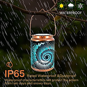 Solar Outdoor Lanterns Hanging Bohemian Solar Lights Outdoor Waterproof Garden Light, Metal Lantern Dragonfly Solar Table Light LED Lantern for Garden, Patio, Yard