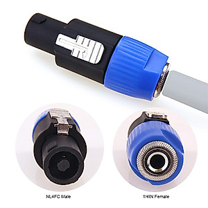 NANYI Speakon to 1/4 Adapter Connector, Upgraded 1/4" Female to NL4FC Male Connectors are for Converting 1/4" Cables to NL4FC Plug for Speaker/Amplifier/Mixer (Speakon to 1/4 Adapter - 2PCS)
