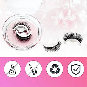 Self Adhesive Eyelashes, Reusable Self Adhesive Eyelashes, Self Adhesive Eyelashes Reusable Self Sticking, Reusable Eyelashes Self Adhesive, Reusable Self-adhesive Eyelashes Natural Look , Self Sticking, No Glue Eyelashes（2 Styles)