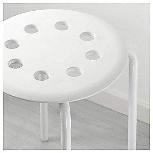 Ikea Marius Steel, Epoxy Powder Coating Stool (White), Set of 1