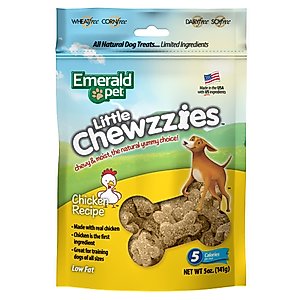 Emerald Pet Little Chewzzies Wheat Free Training Dog Treats — Healthy and Tasty Natural Dog Chews with Real Meat or Peanut Butter — Limited Ingredient Dog Treats Made in The USA — Chicken, 5 oz