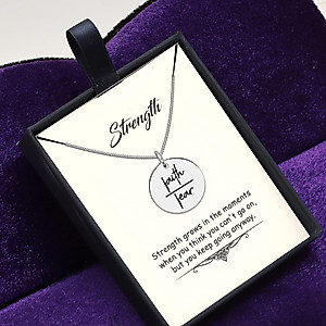 LeCalla 925 Sterling Silver Faith Over Fear Necklace for Women Teen, Gift for Best Friends, Gift for Her, Gift for Him