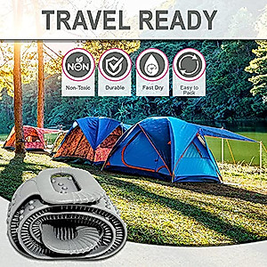 35.5"/90cm Silicone Back Scrubber for Shower Extra Long Double Sided Body Brush and Massage for Men and Women Fast Drying Travel Ready (Grey)