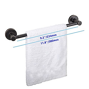 JiePai Bath Towel Bar Oil Rubbed Bronze, 12 Inch Stainless Steel Towel Rack Bathroom Towel Holder Wall Mount Kitchen Dish Cloth Hanger (Oil Rubbed Bronze, 12 Inch)