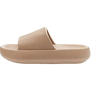 BRONAX Slides for Women Unisex EVA Soft Size 6 Pillow House Home Garden Slippers Sandals for Ladies Comfy Cushioned Thick Sole 37-38 Brown