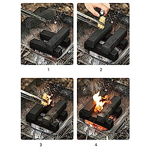 Veksun Fire Starters,Charcoal Starters Wood Wool Long Burning Natural Kindling for Fireplace,Campfire,Fire Pit, BBQ Grill,Wood Pellet Stove,Log Burner,Pizza Oven,Smokers 32 Pcs