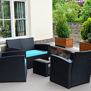 3 Pcs Outdoor Cushion Covers Patio Cushion Replacement Covers 2 Covers 18 x 18 x 2 and 1 Cover 42 x 18 x 3 for Patio Furniture Outdoor Washable Water Resistant for Couch Garden Sofa (Teal Blue)