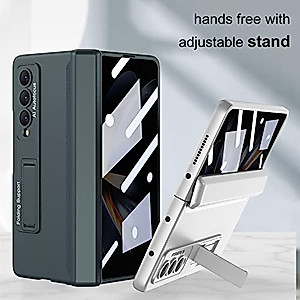 Libeagle Compatible with Samsung Galaxy Z Fold 4 Case [Built-in Privacy Screen Protector][Magnetic Hinge Protection][Adjustable Kickstand][Wireless Charging][Thin & Slim] Cover 5G 2022-Black