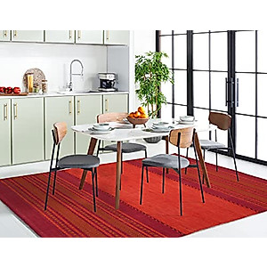 SAFAVIEH Montauk Collection 6' x 9' Orange / Red MTK215A Handmade Flatweave Cotton Area Rug