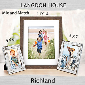 Langdon House 11x14 Picture Frames w/Mat to 8x10 (Rustic Brown, 6 Pack) Traditional Wood-Like Photo Frames for Any Décor Style, Richland Collection