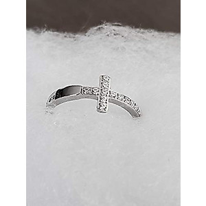 True Love Waits Ring Sideways Cross Purity, Christian Chastity Ceremony, Stainless Steel (7)
